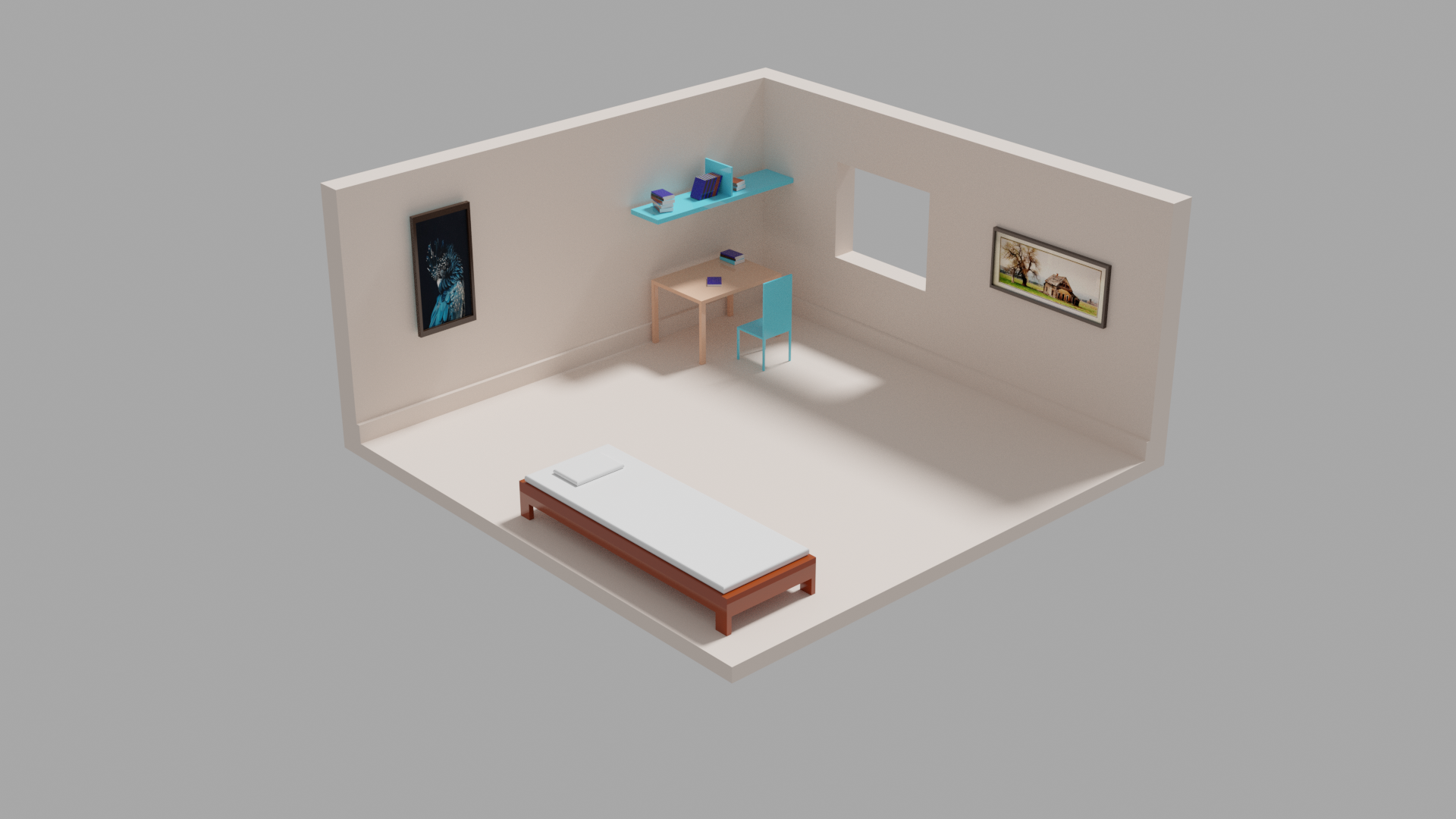 Low poly room Free 3D Model - .blend - Free3D