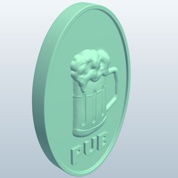 Tavern Signs Oval Single Tall Stein v2 Free 3D Model - .obj .stl - Free3D