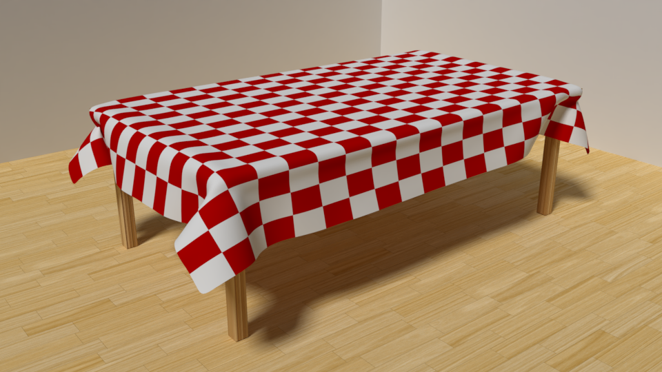 Table with tablecloth Free 3D Model - .3ds .obj .dae .blend .fbx .mtl ...