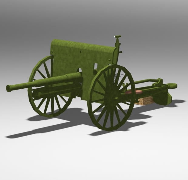 76 mm Russian divisional gun M1902 Free 3D Model - .3ds .obj .max .mtl ...