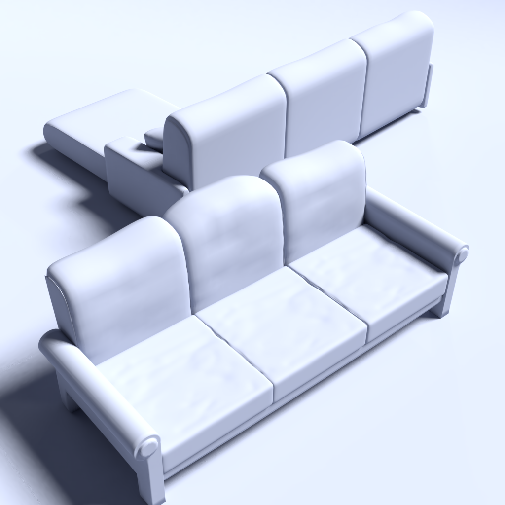 Set of Couches Free 3D Model - .3ds .obj .blend .fbx .mtl - Free3D