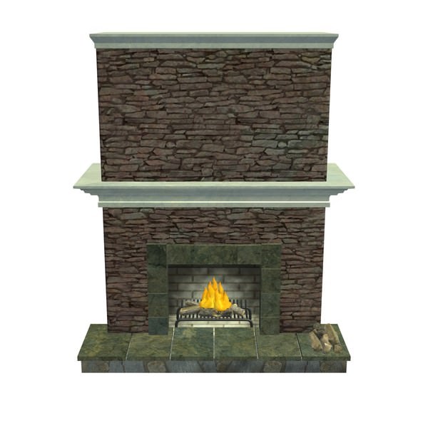 Fireplace stonebricks v2 Free 3D Model - .obj .stl - Free3D