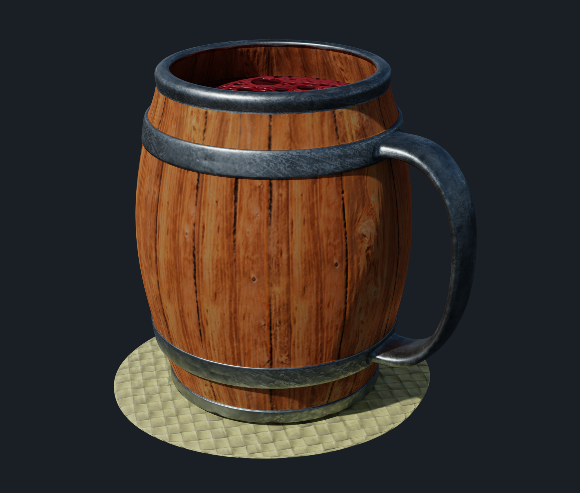 Wooden Barrel Drinking Mug Free 3D Model - .obj .blend .fbx - Free3D