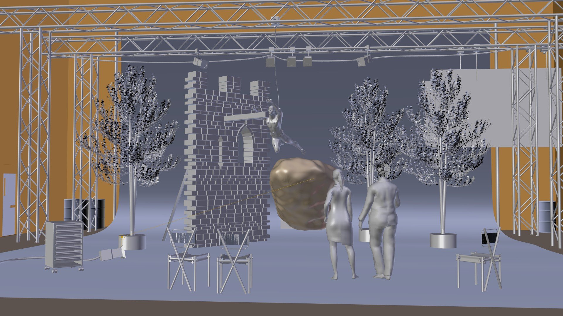 Movie set scene Free 3D Model - .blend - Free3D