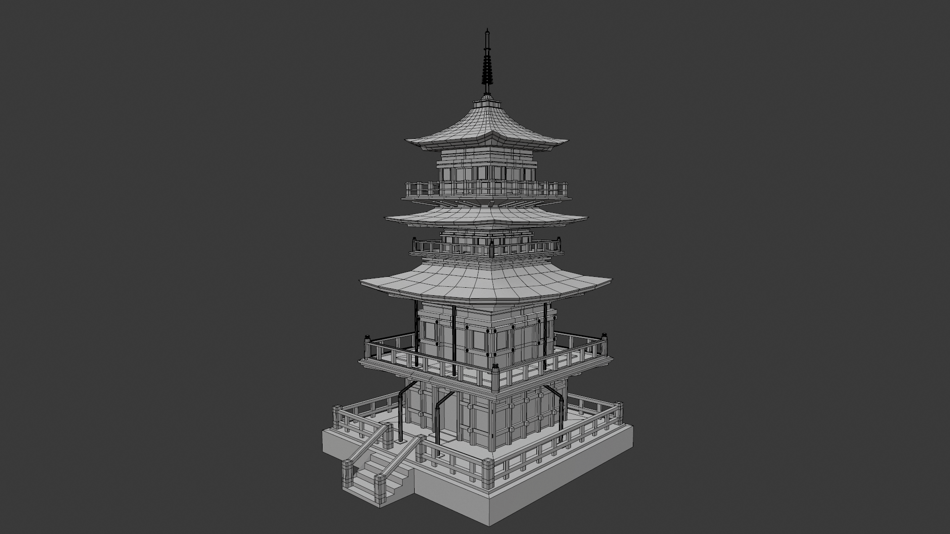Japanese Temple Free 3D Model - .blende .obj .fbx - Free3D