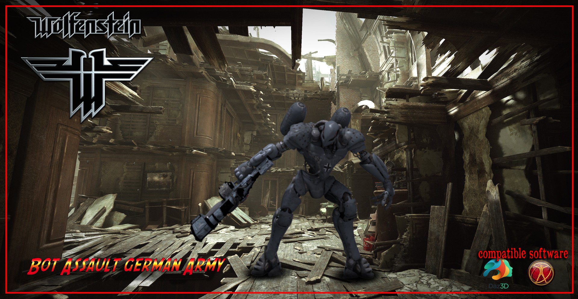 German Combat Bot dieselpunk daz3d poser Free 3D Model - .poser .daz ...