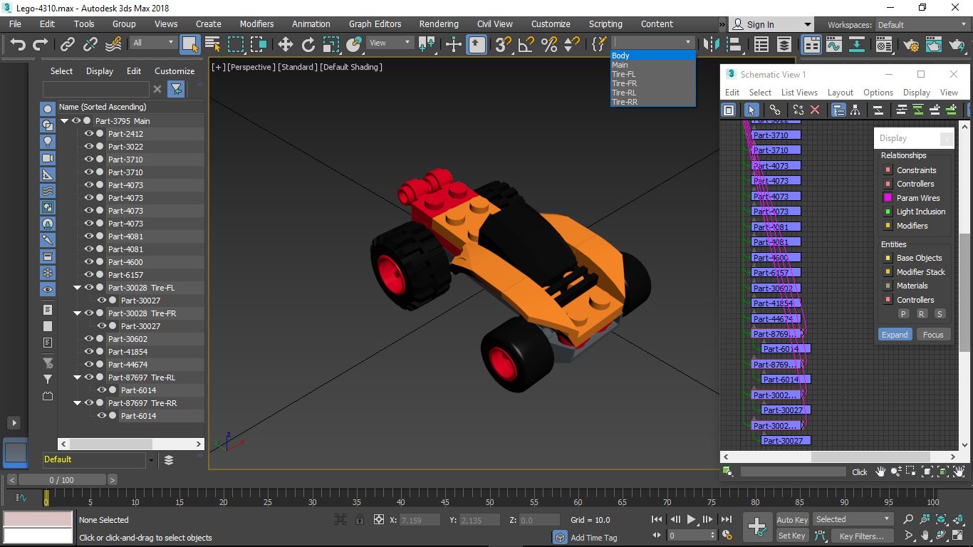 Lego 4310 Orange Racer Free 3D Model - .3ds .dae .max .c4d .fbx - Free3D