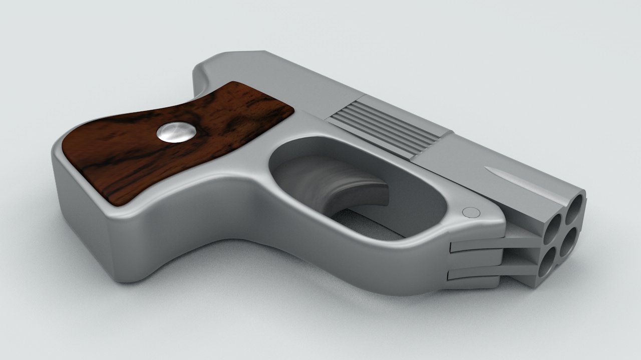 Four Barrel Gun Free 3D Model - .obj - Free3D