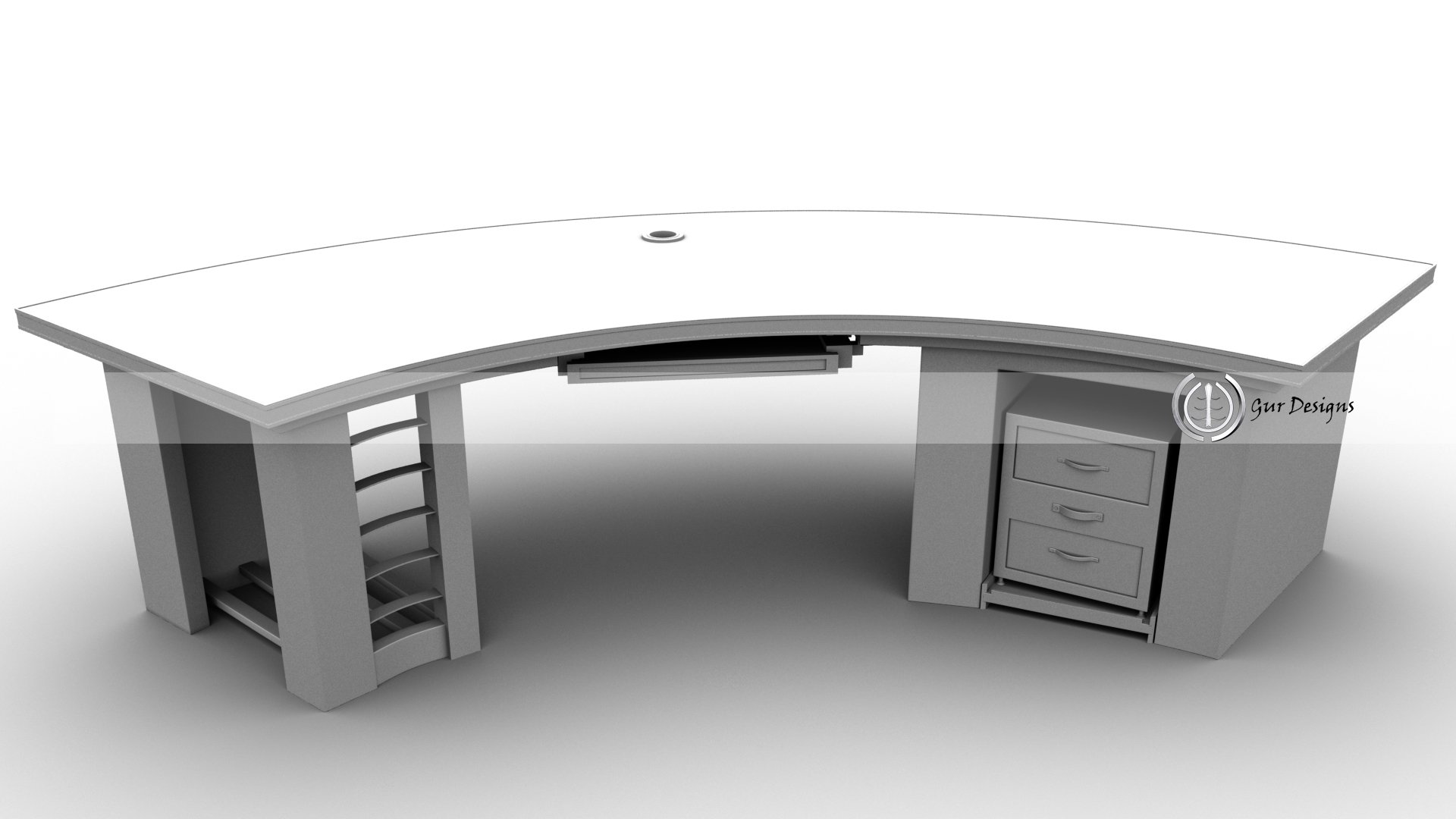 Computer Table Free 3D Model - .obj .mb - Free3D