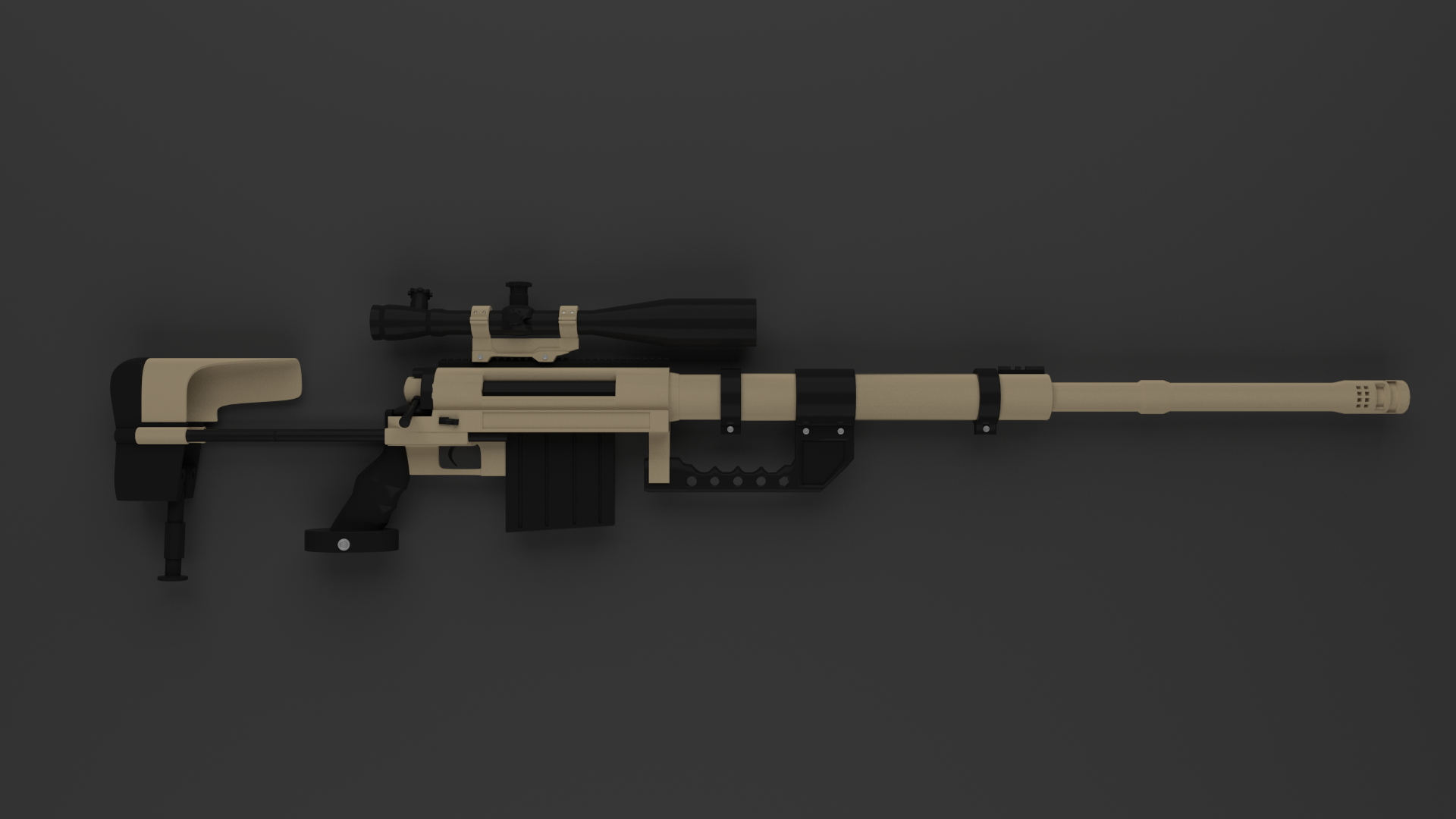 Sniper Rifle m200 Free 3D Model - .3ds .obj .blend .fbx - Free3D
