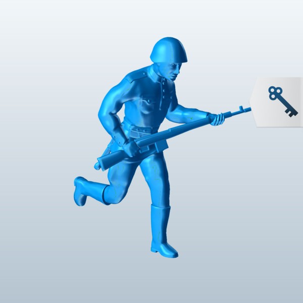 Soldier running with rifle held to his chest v1 Free 3D Model - .obj ...