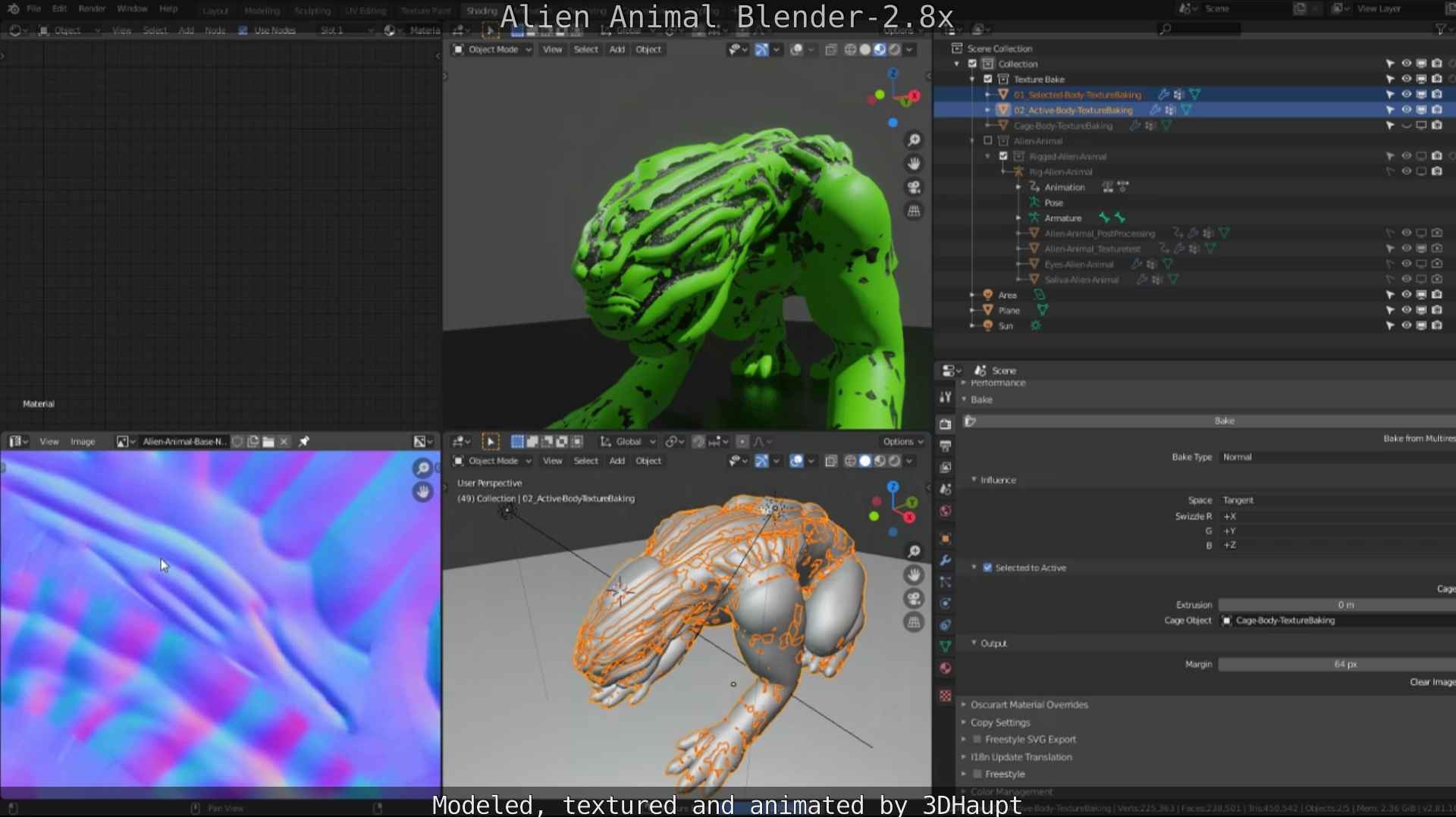 Alien Animal Update in Blender-2.8x Free 3D Model - .blend .unity .obj ...