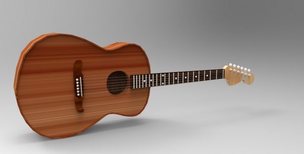 Acoustic Guitar Free 3D Model - .obj .mb .fbx - Free3D