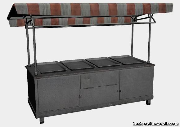 Temporary food stalls Free 3D Model - .3ds .obj .max .fbx .sldprt - Free3D