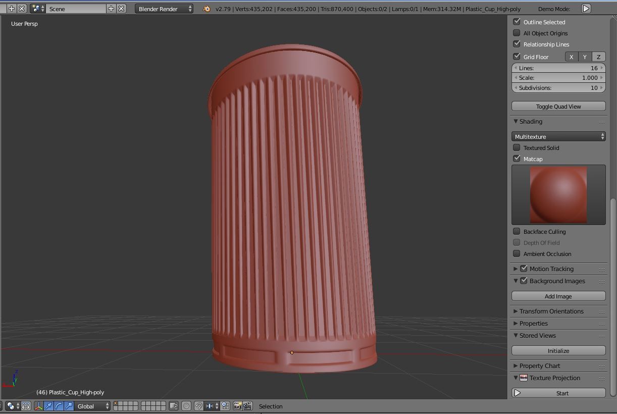 Plastic Cup (High-Poly Version) Free 3D Model - .blend .raw .ply .stl ...