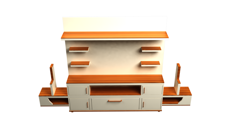 Elegant Wood TV Table 001 Free 3D Model - . - Free3D