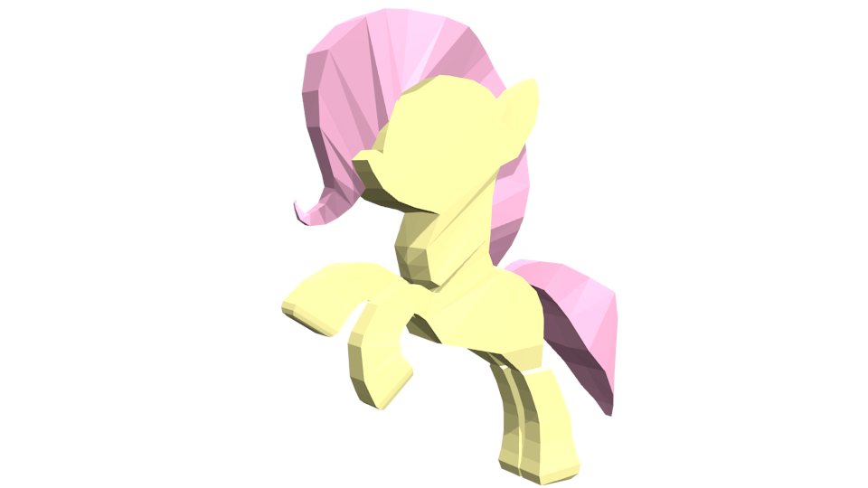 Fluttershy lowPoly Free 3D Model - .blend .fbx - Free3D