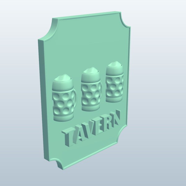 Tavern Signs Nipped Corners Tavern Text v2 Modelo 3D gratis - .obj .stl ...