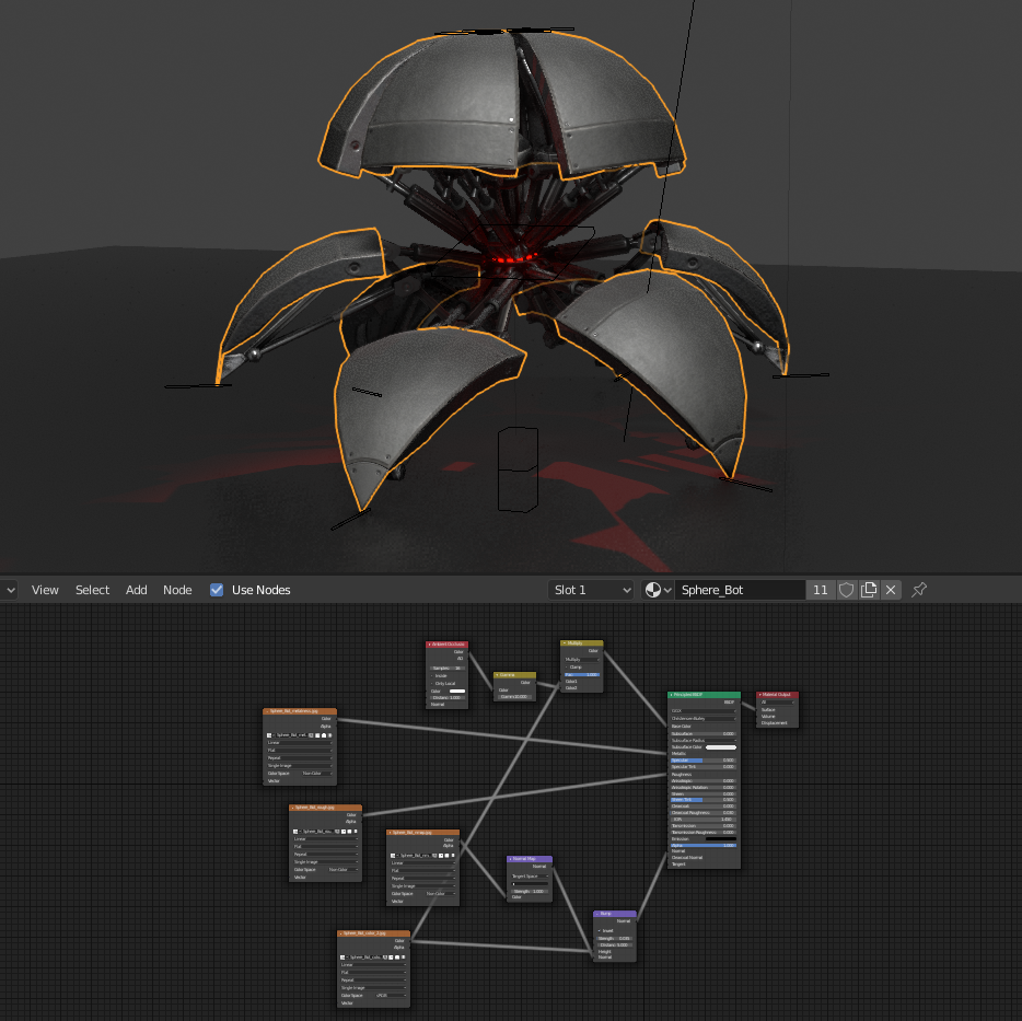 Sphere-Bot 2.8 Version Free 3D Model - .blender .textures .fbx .x .dae ...