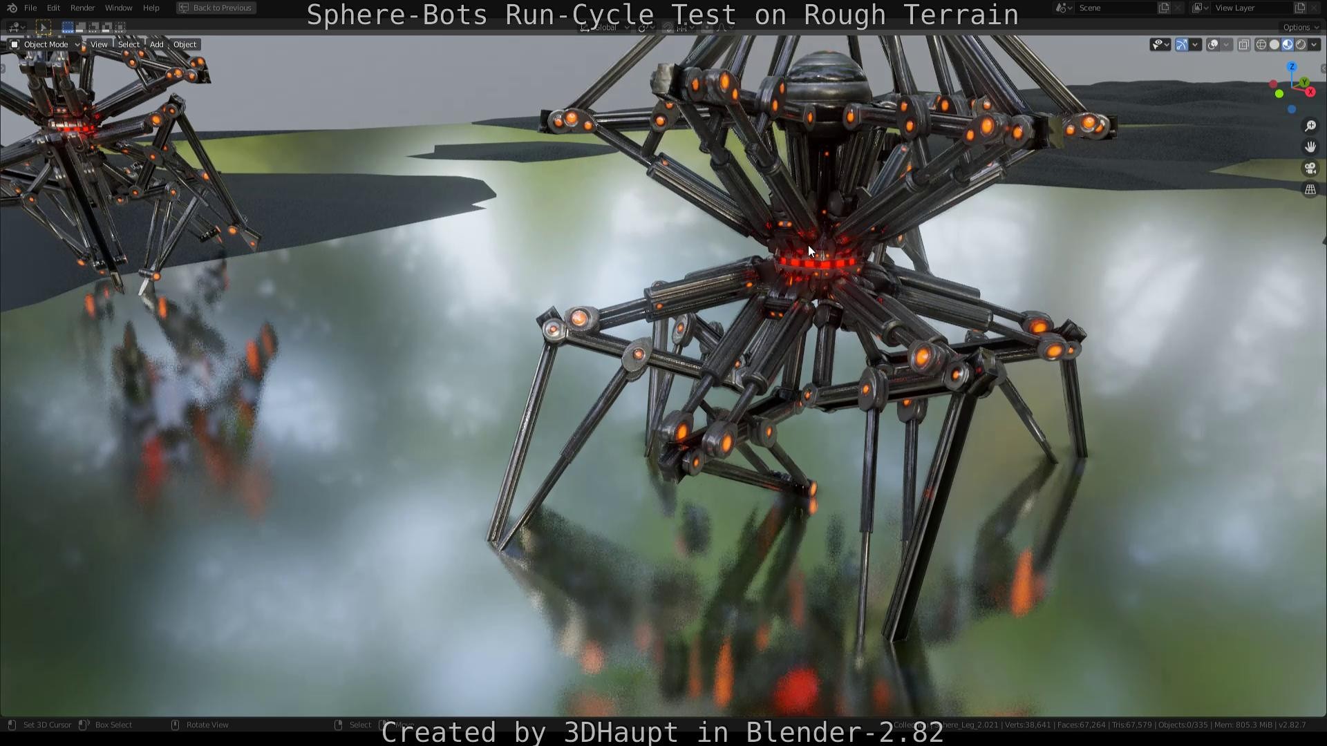 Sphere-Bots Run-Cycle Test on Rough Terrain Free 3D Model - .png .jpg ...