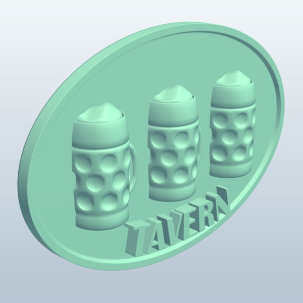 Tavern Signs Oval Tavern Text Pints v2 Free 3D Model - .obj .stl - Free3D