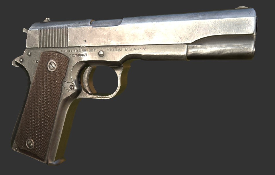 M1911 Game Ready Free 3D Model - .fbx - Free3D