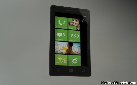 Windows Phone 8 Free 3D Model - .3ds .obj .dae .c4d .sldprt - Free3D