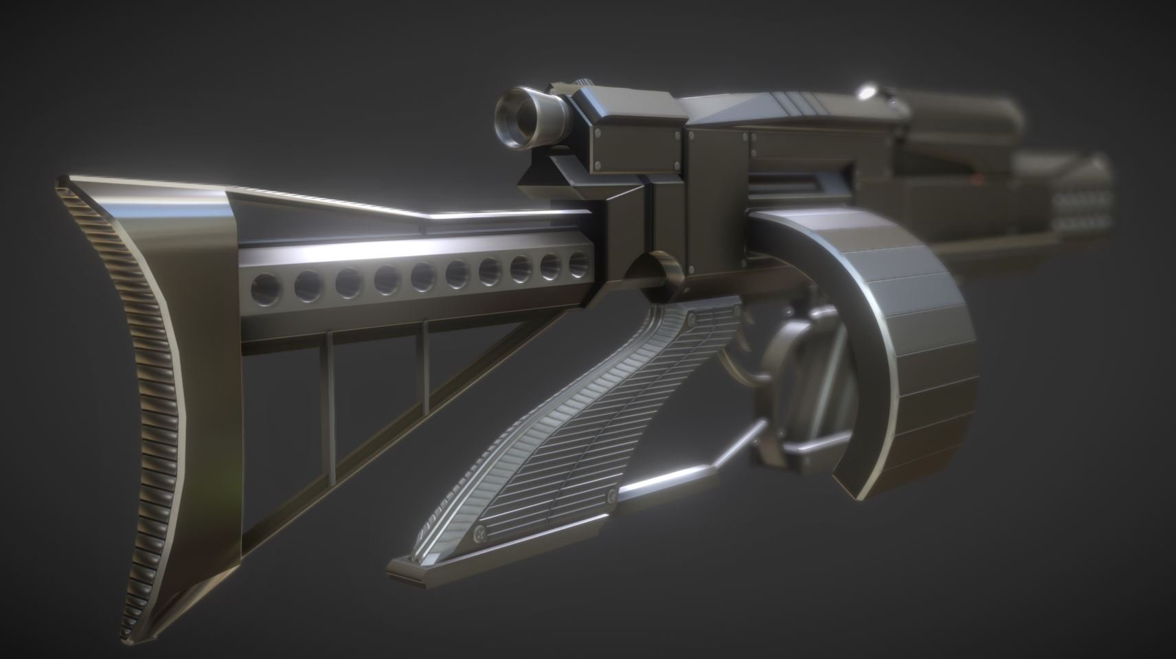 Futuristic Weapon Concept High-Poly Free 3D Model - .obj .dae .blend ...