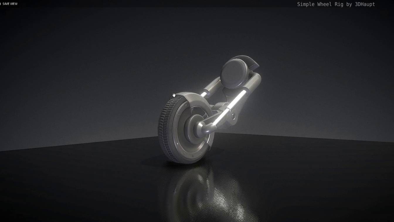 Simple wheel rig with hydraulics Free 3D Model - .tbscene .stl . .obj ...