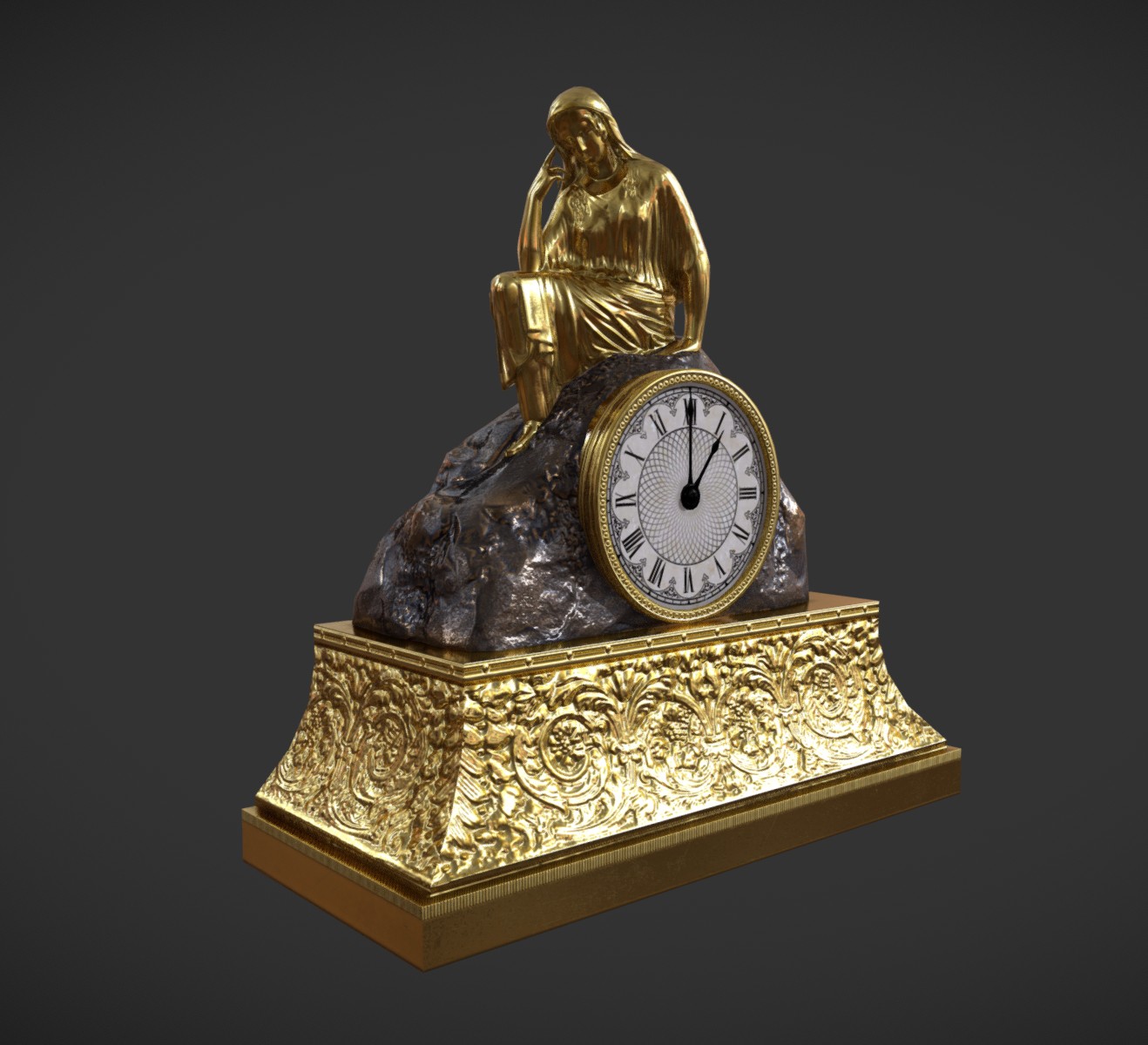 Table Clock Free 3D Model - .obj - Free3D