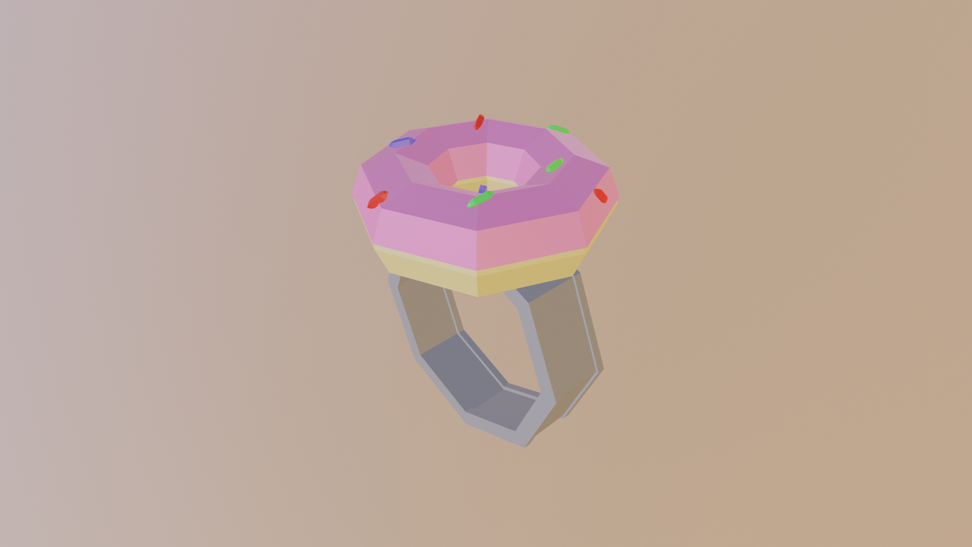 Low Poly Doughnut Ring Free 3D Model - .obj - Free3D