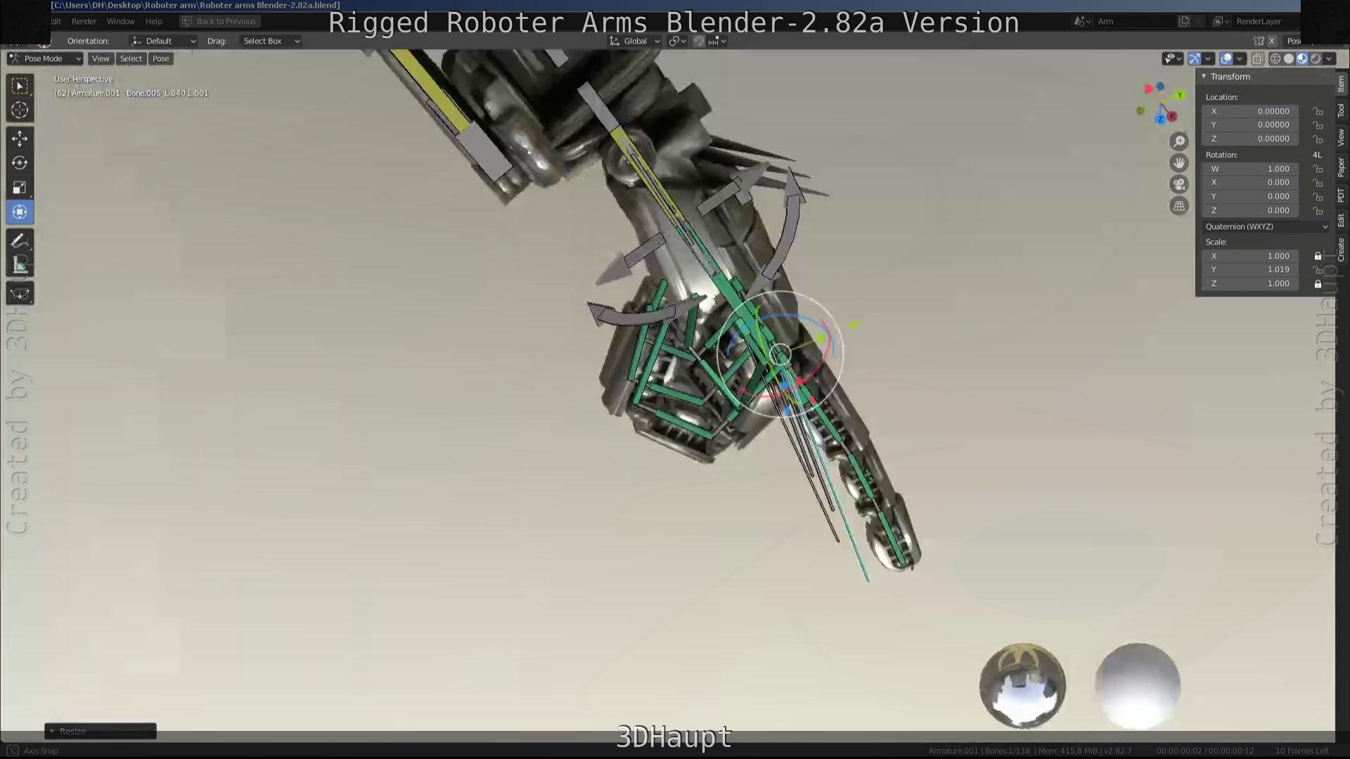 Rigged Robot Arms Blender-2.82a Version Free 3D Model - .jpg .blend ...