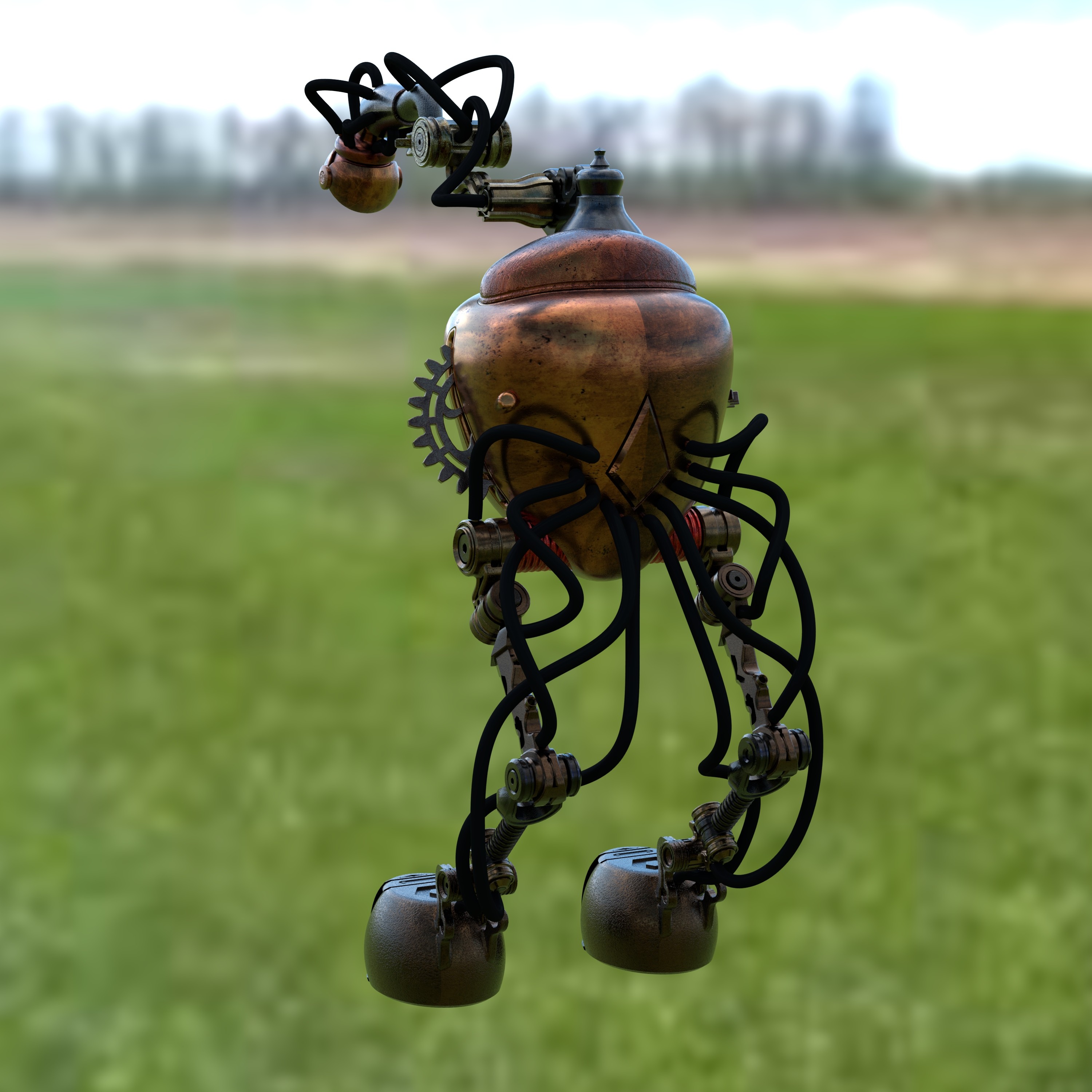Steampunk Robot NIGEL Free 3D Model - .mb .dwg - Free3D