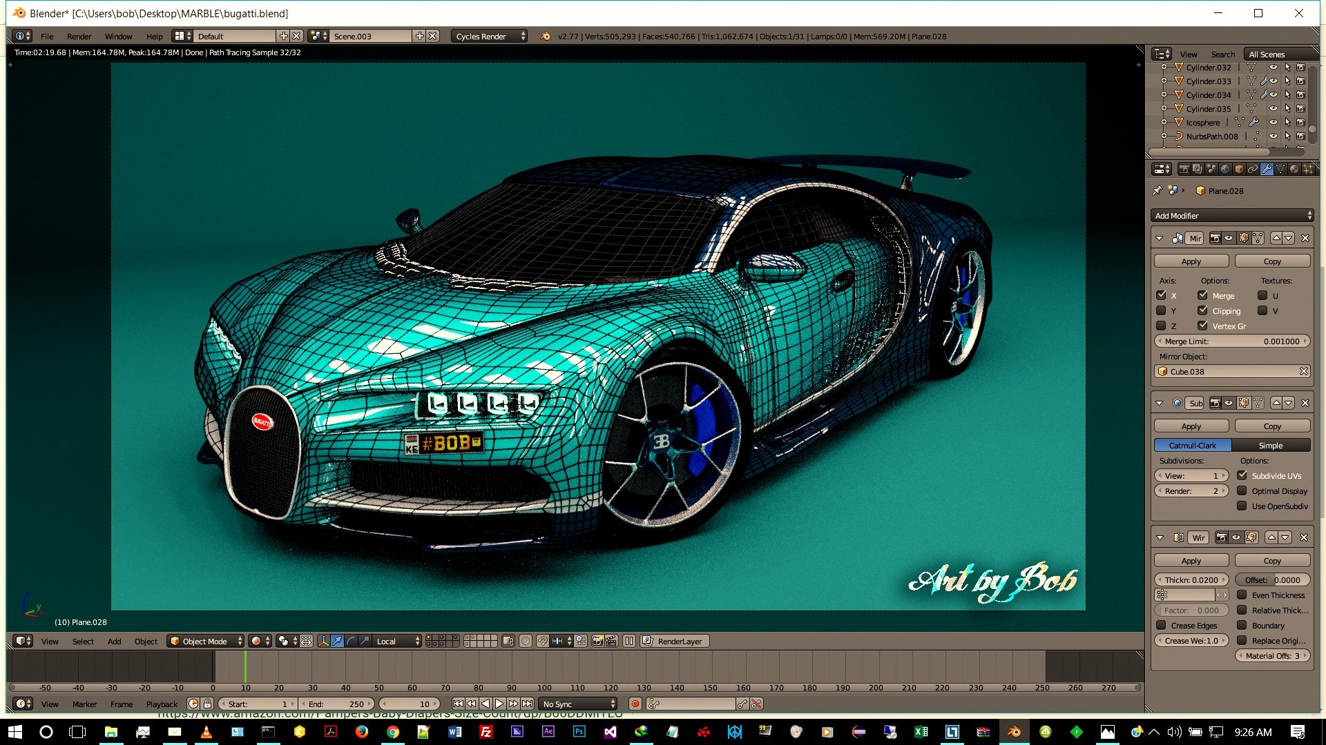 Bugatti Chiron 2017 sports car Free 3D Model - .obj .blend - Free3D