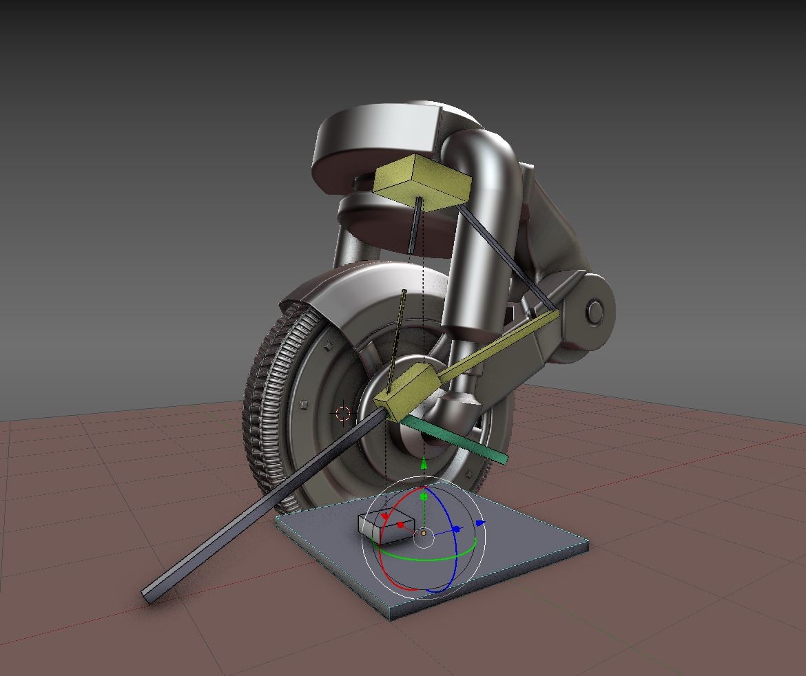 Simple wheel rig with hydraulics Free 3D Model - .tbscene .stl . .obj ...