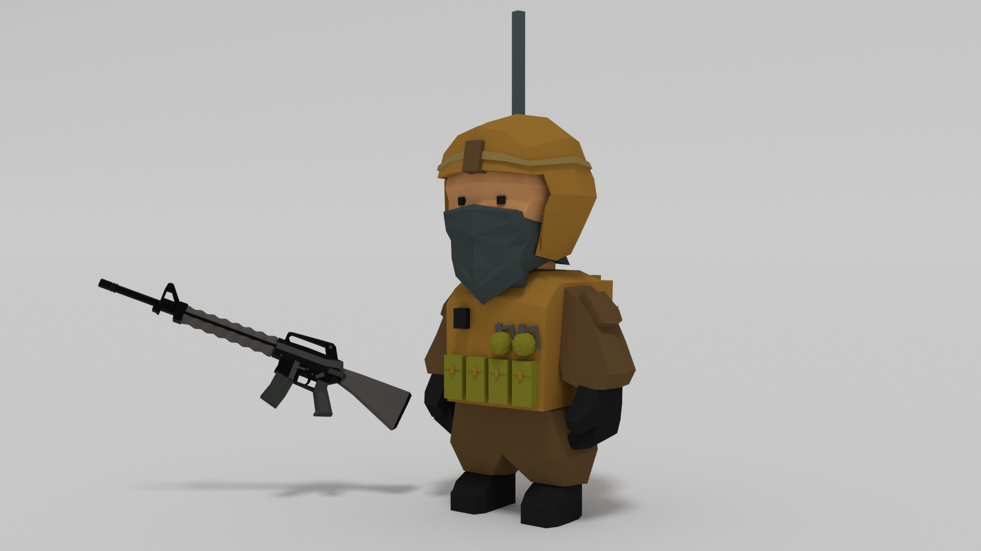 Low Poly Rigs Soldier Free 3D Model - .obj .blend .fbx - Free3D