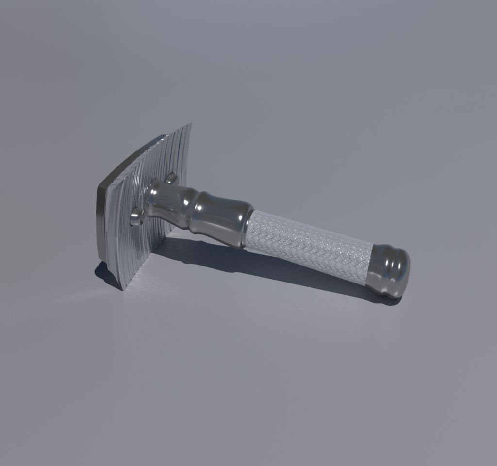 Shaving machine + razor (steel, old style) Free 3D Model - .3ds .obj ...