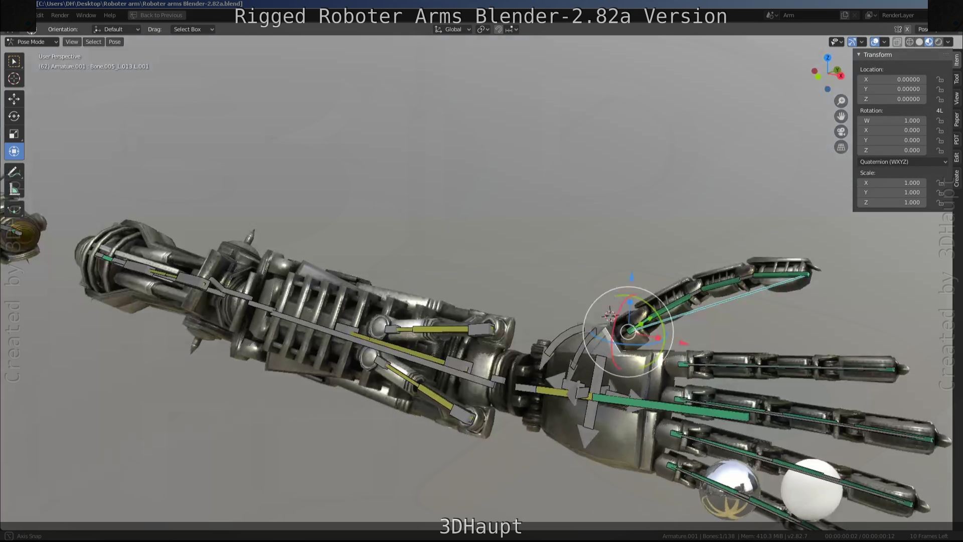 Rigged Robot Arms Blender-2.82a Version Free 3D Model - .jpg .blend ...