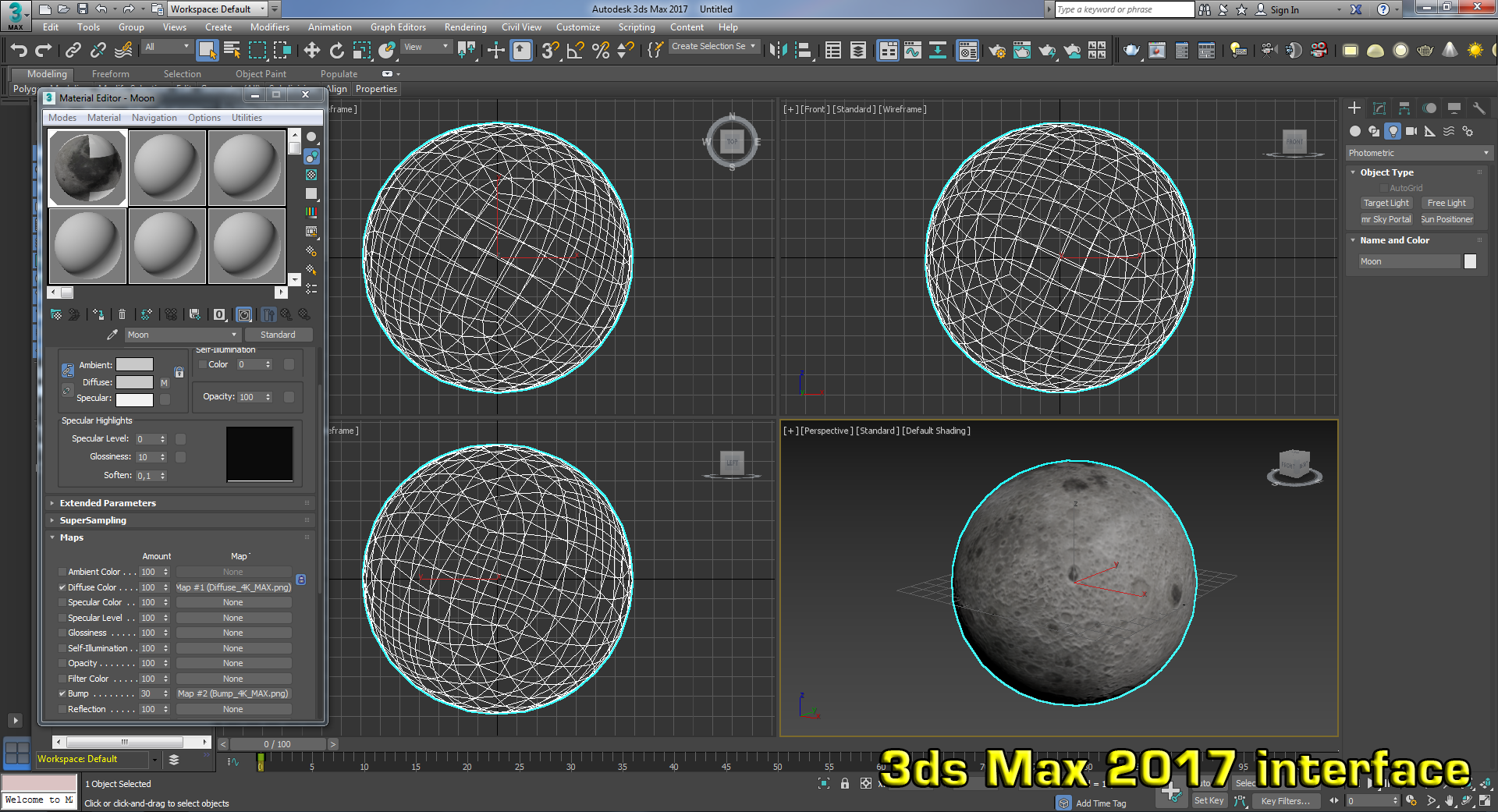 Moon Photorealistic 2K Free 3D Model - .blend .max .ma .c4d .fbx .obj ...