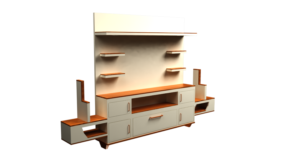 Elegant Wood TV Table 001 Free 3D Model - . - Free3D