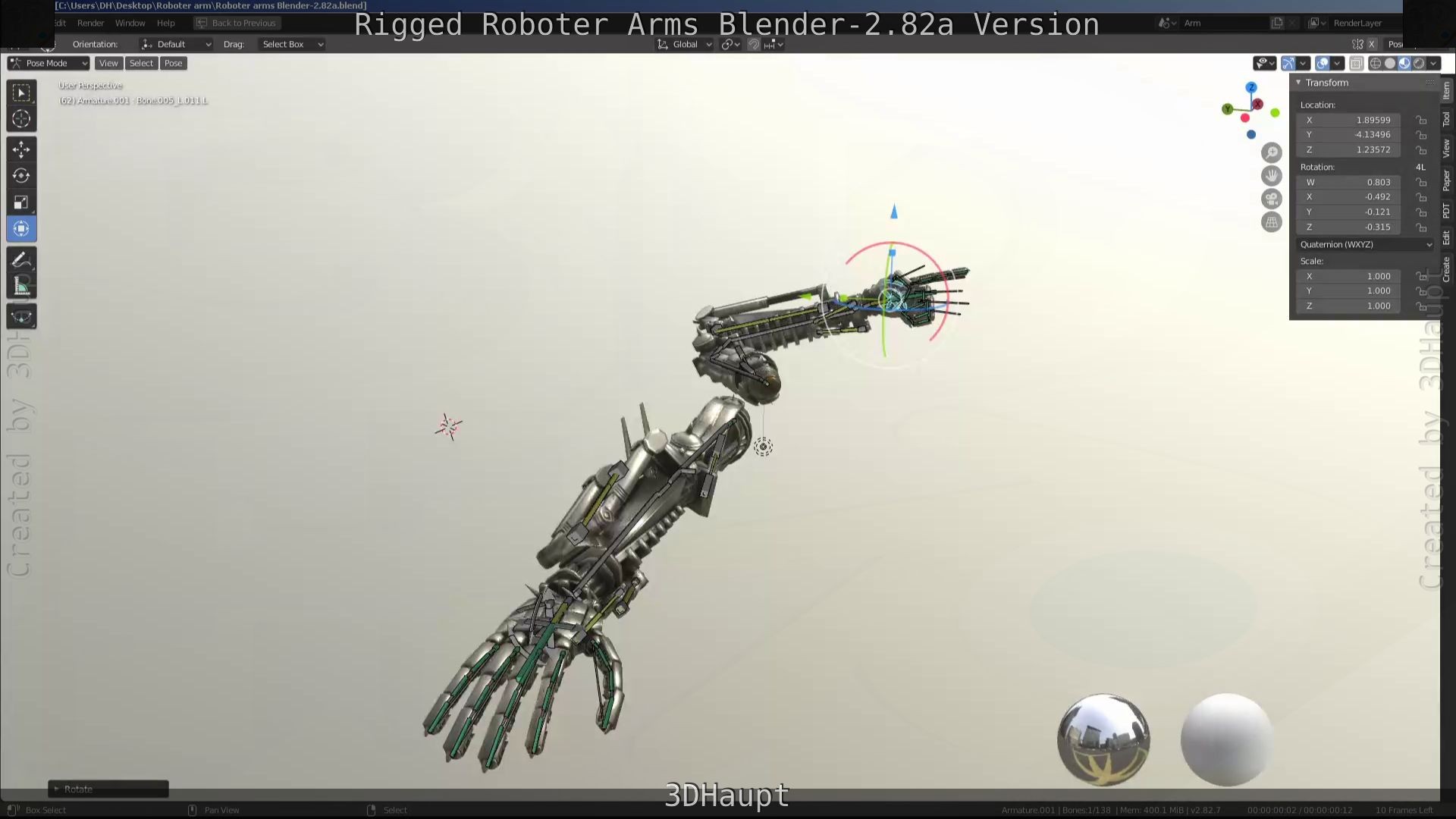 Rigged Robot Arms Blender-2.82a Version Free 3D Model - .jpg .blend ...