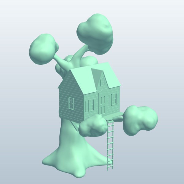 Fantasy Tree HouseSimple Cottage v1 Free 3D Model - .obj .stl - Free3D
