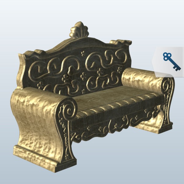 Stone Bench With Ornate Ends V1 Free 3D Model - .obj .stl - Free3D