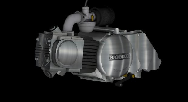 4-stroke monkey type engine Free 3D Model - .c4d - Free3D
