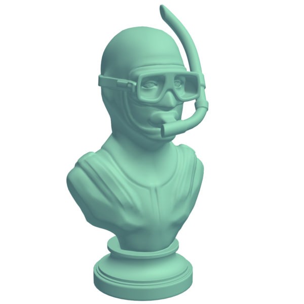 BustDiver with Snorkel v1 Free 3D Model - .obj .stl - Free3D