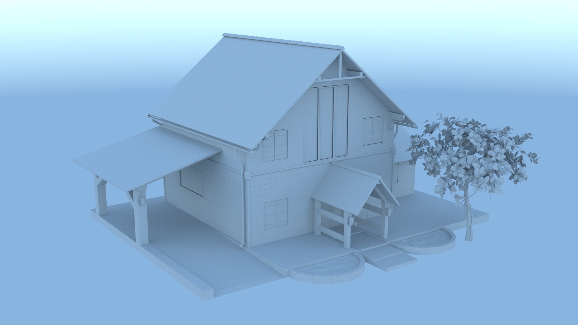 Country house Free 3D Model - .obj - Free3D