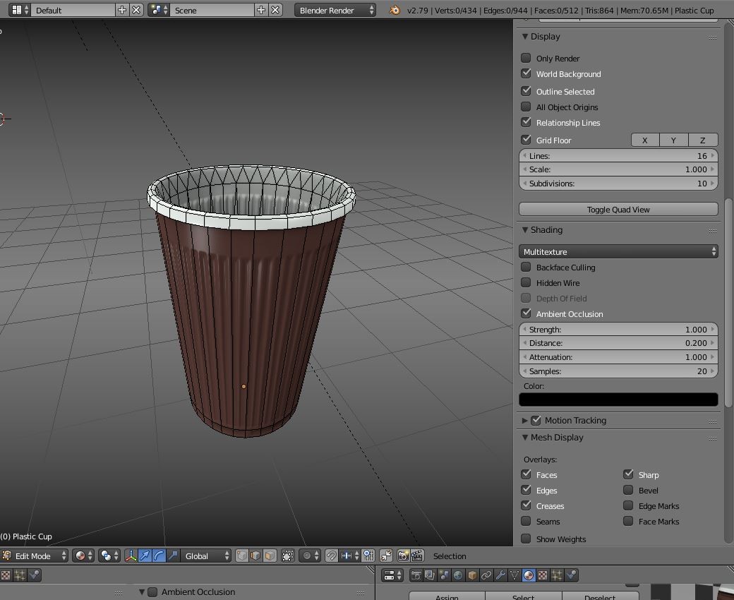Low-Poly Plastic Cup Free 3D Model - .x3d .x .wrl .unity .tbscene .stl ...