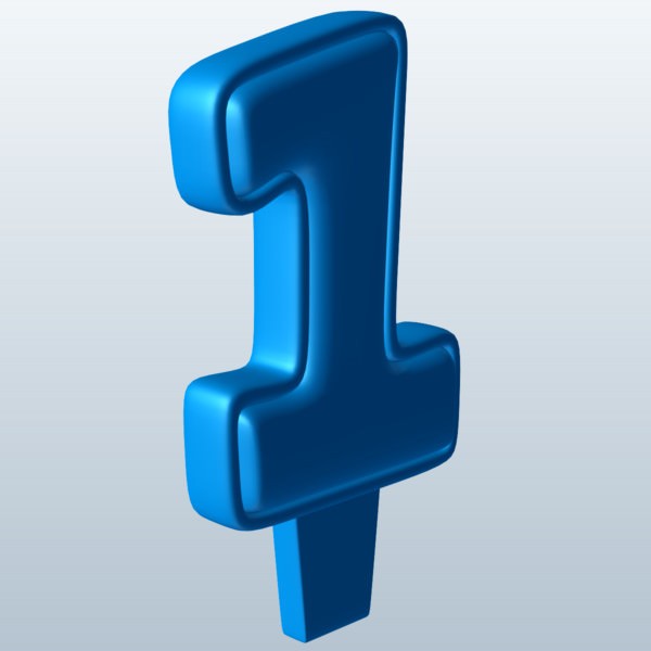 Number 1 v1 Free 3D Model - .obj .stl - Free3D