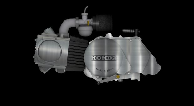 4-stroke monkey type engine Free 3D Model - .c4d - Free3D