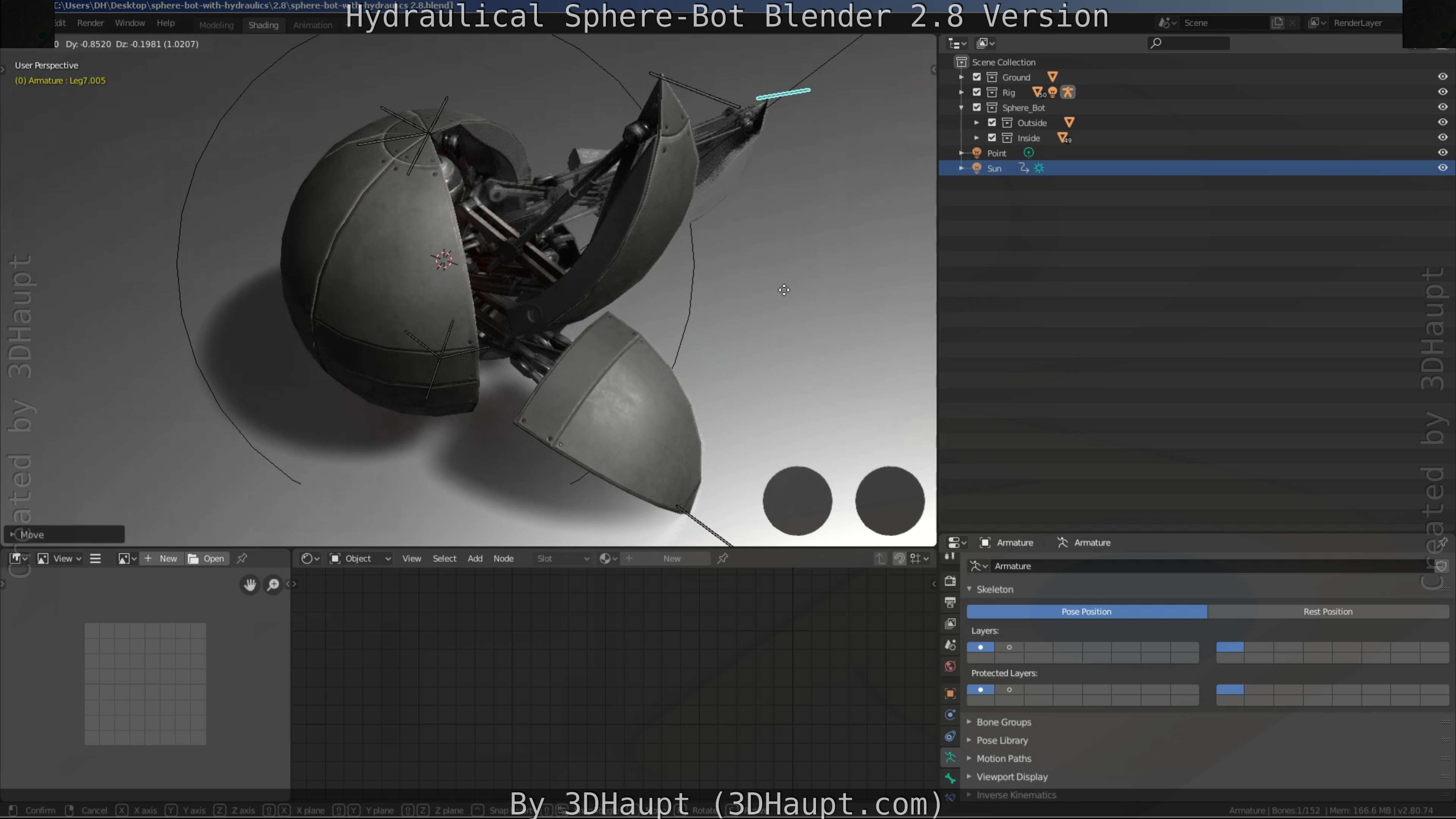 Sphere-Bot 2.8 Version Free 3D Model - .blender .textures .fbx .x .dae ...